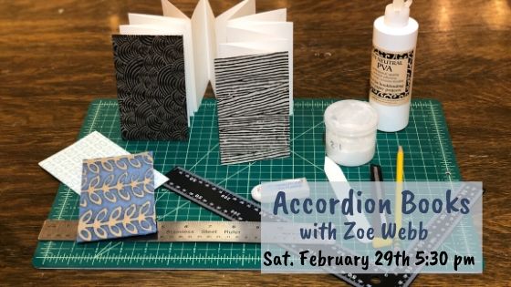 Zoe Webb: Accordion Bookmaking Class – Iowa Artisans Gallery